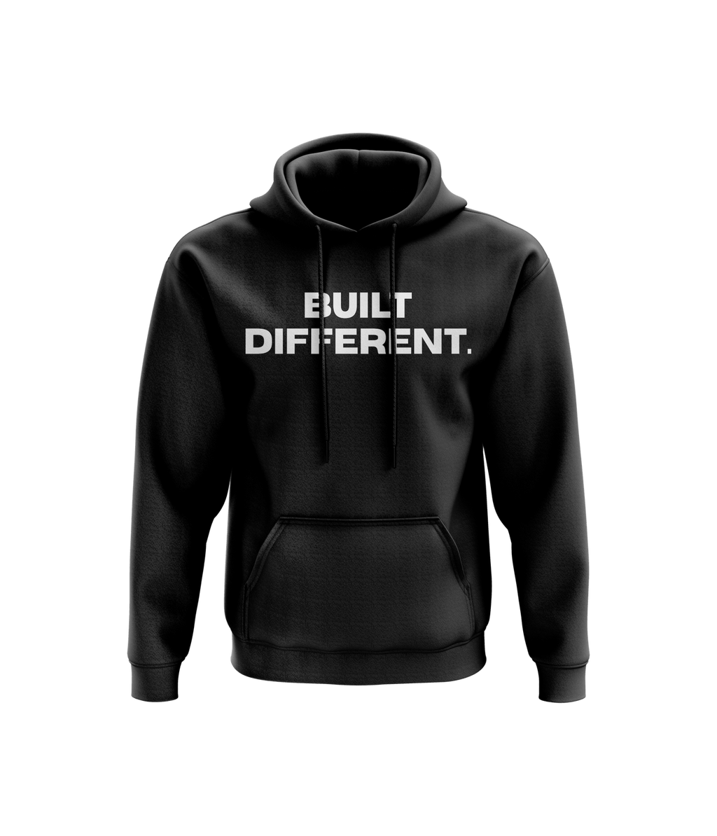 BUILT DIFFERENT HOODIE. - BLACK – SAVG Athletics